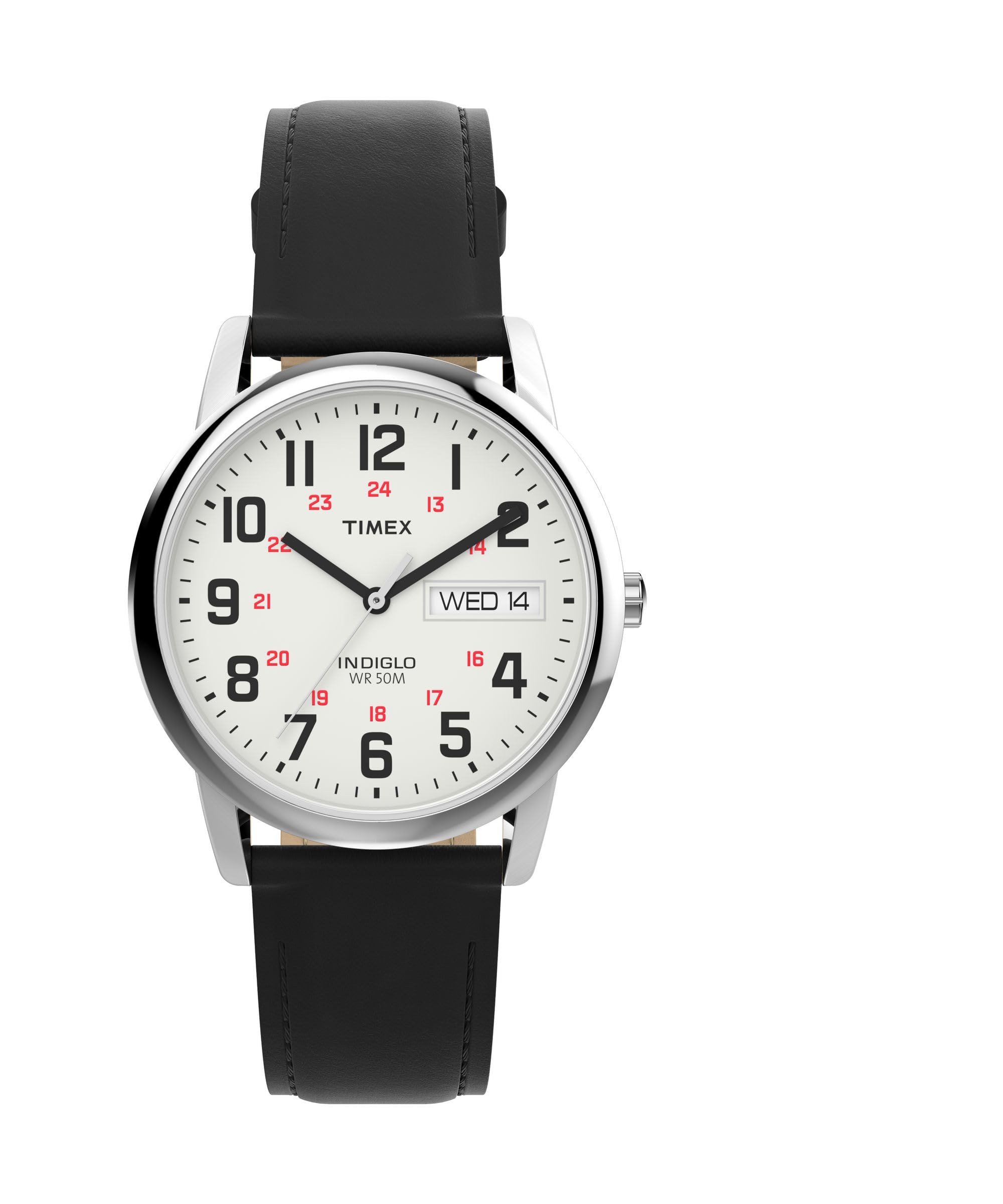 【楽天市場】Timexタイメックス メンズ Easy Reader Classic 35mm Watch Black Strap White ...