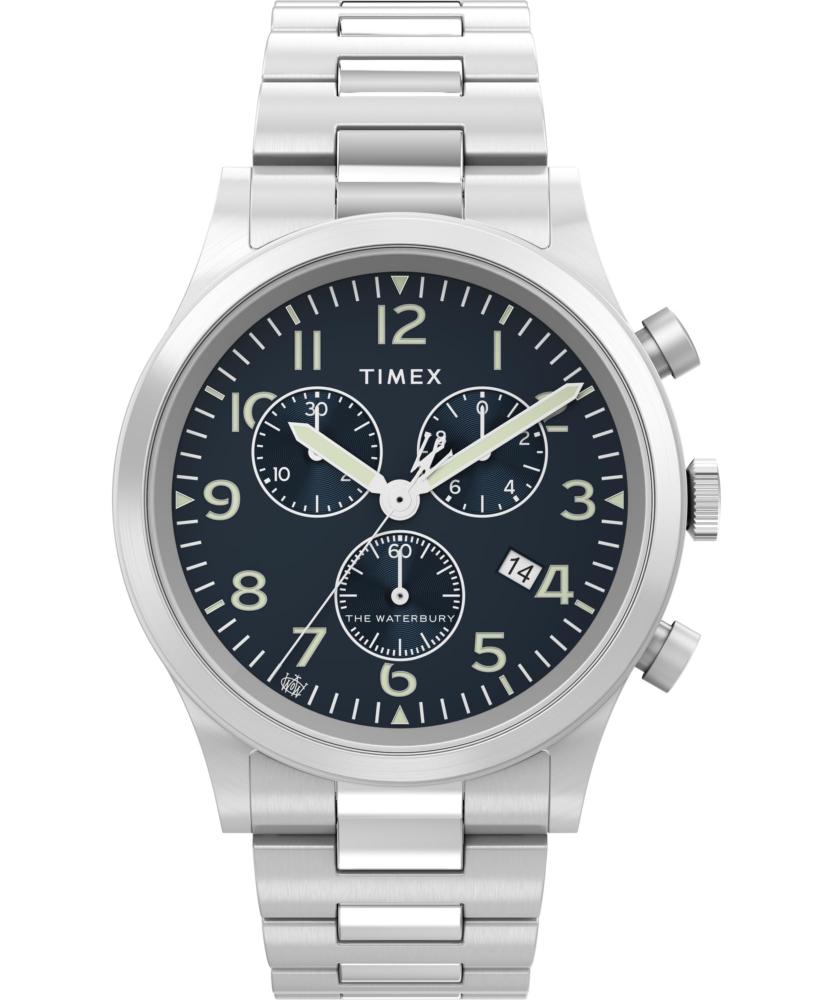 【楽天市場】Timex メンズ Waterbury Traditional 42mm Watch - Stainless Steel ...
