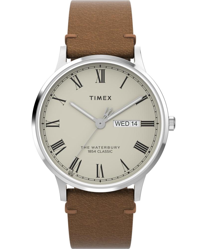 【楽天市場】Timex メンズ Waterbury Classic 40mm Watch - Brown Strap Cream Dial ...