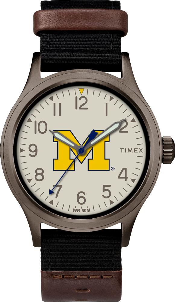 【楽天市場】Timex メンズ Collegiate Clutch 40mm Watch ? Michigan Wolverines with ...