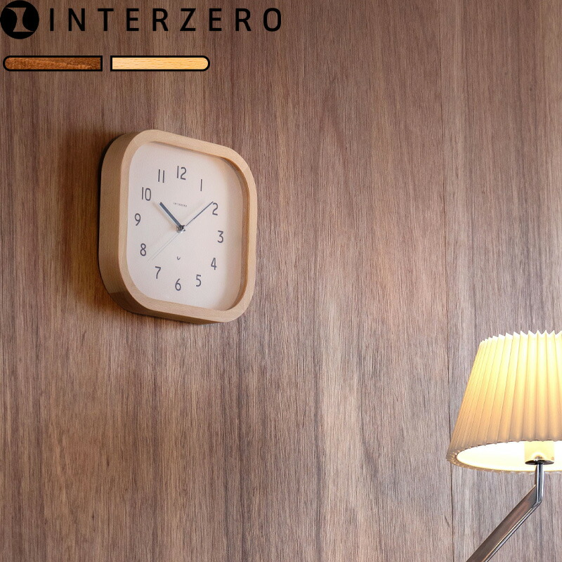 【楽天市場】レビュー特典！ INTERZERO 《 Calme CLOCK カルムクロック 》 インターゼロ CH-068時計 日本製 木製 ビンテージ 壁掛け時計 掛け時計 置時計 静音 ...