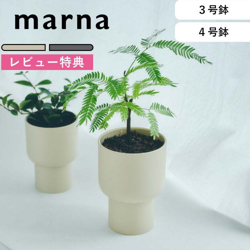 【楽天市場】レビュー特典！ marna マーナ 《 プラントポット100mm / 115mm 》 2サイズ展開 S506 S507 直径10cm 3号鉢 直径11.5cm 4号鉢 植木鉢 ...