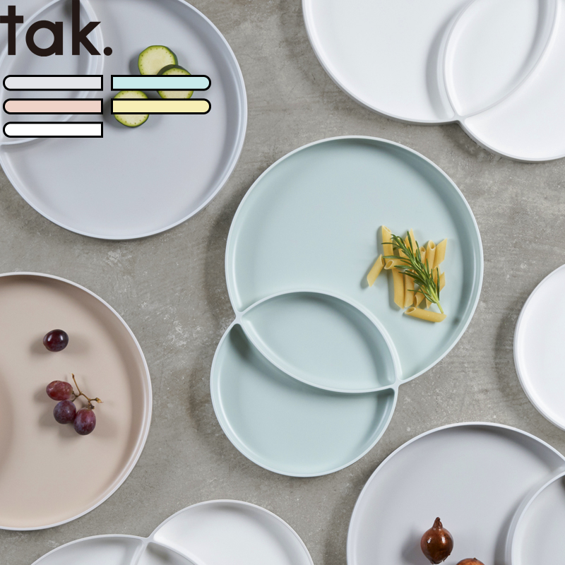 【楽天市場】レビュー特典！ 食器 仕切り皿 《 モーニングプレート 》tak.グレー ブルー オレンジ イエロー ホワイト JTN-0500 日本製 食洗機対応 レンジ可 割れない プレート ...