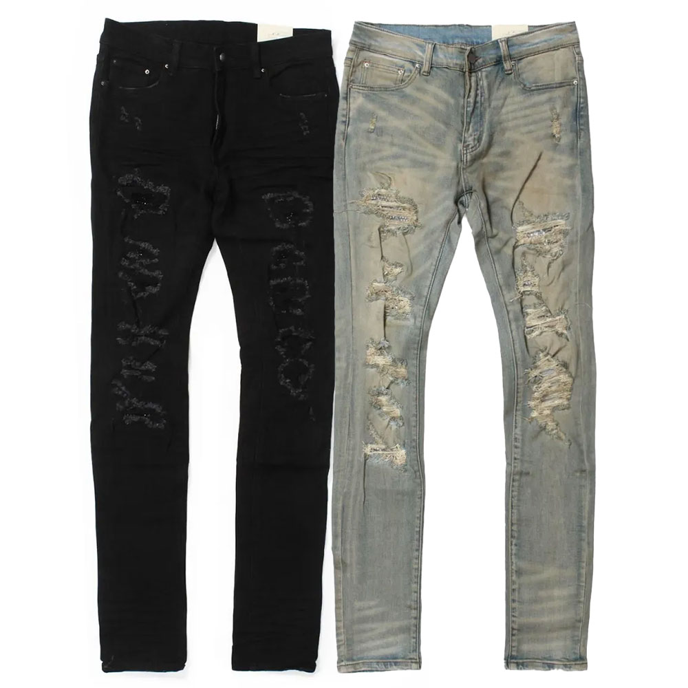 【楽天市場】mnml ミニマル X201 Rhinestone Skinny Denim 25ML-SP837D デニムパンツ ジーンズ ジーパン スキニー ヴィンテージライク：BATTLE LINE