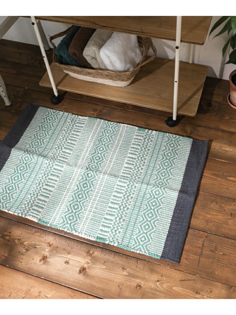 【楽天市場】【SALE／30%OFF】(U)BF HEMカラー45*70 BAYFLOW ベイフロー インテリア・生活雑貨 カーペット・ラグ・マット グリーン ネイビー【RBA_E ...