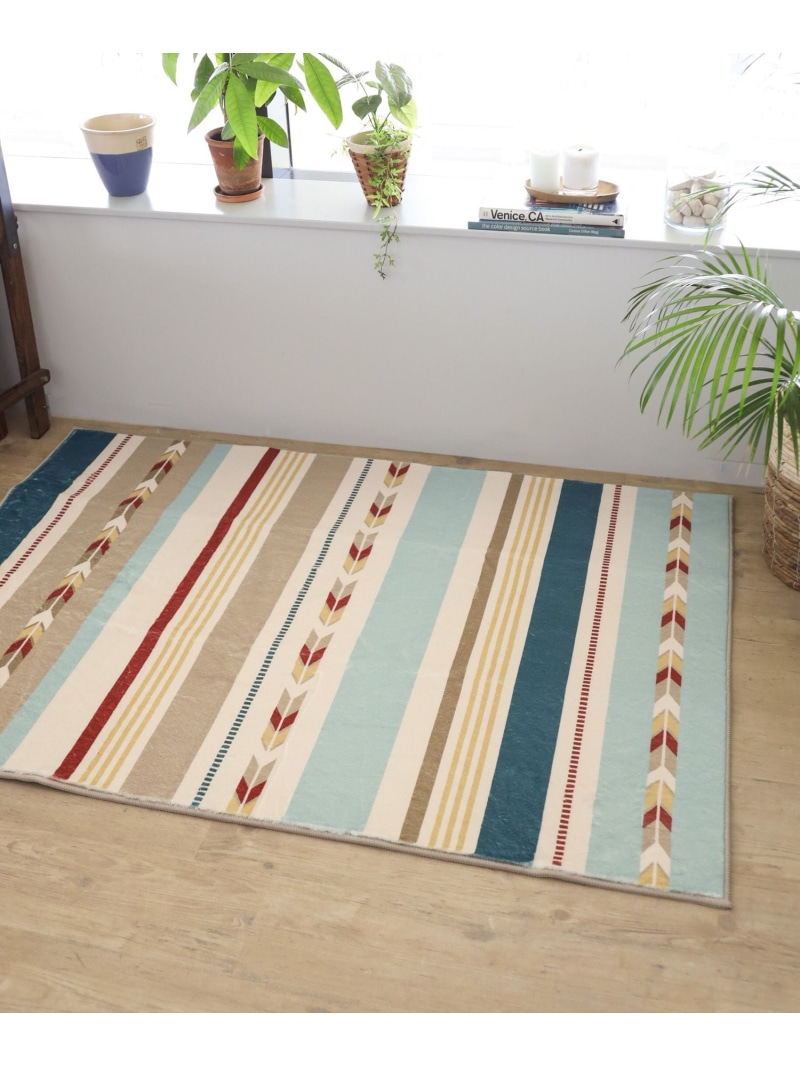 【楽天市場】【SALE／40%OFF】BFファープリントラグマット95×140 BAYFLOW ベイフロー インテリア・生活雑貨 カーペット・ラグ・マット ベージュ ブルー【RBA_E】【送料 ...