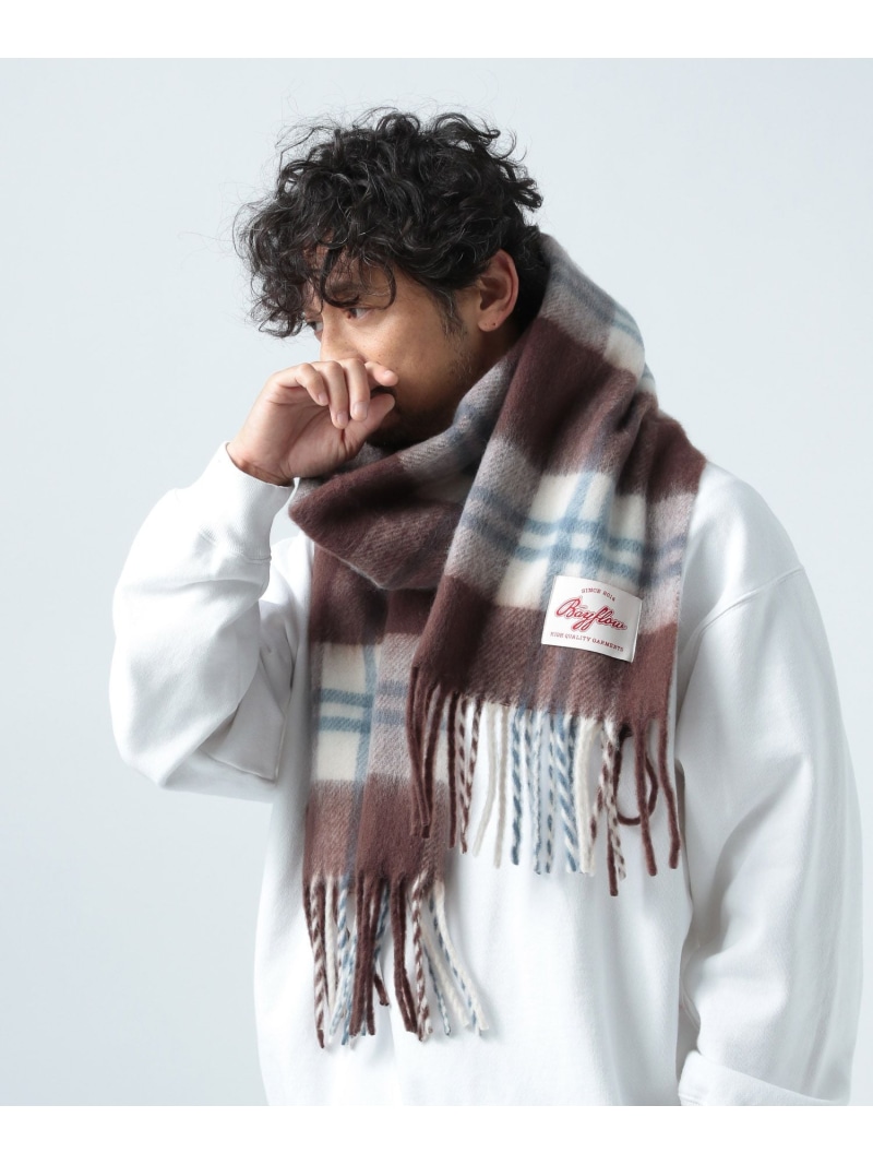 【楽天市場】【SALE／30%OFF】ブークレーチェックマフラー BAYFLOW ベイフロー ファッション雑貨 マフラー・ストール・ネックウォーマー ブラウン ブラック【RBA_E ...
