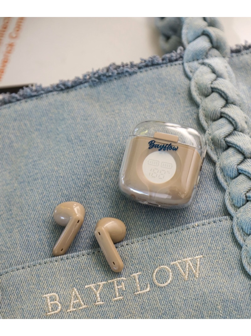 【楽天市場】[バッテリー残量がわかりやすい]BFワイヤレスイヤフォン BAYFLOW ベイフロー スマホグッズ・オーディオ機器 イヤホン・イヤホンケース・ヘッドフォン ベージュ グレー ...