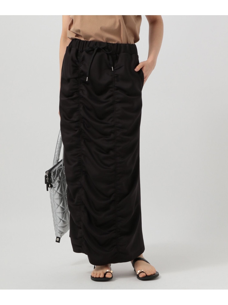 【楽天市場】【SALE／50%OFF】[ストレッチ入りで動きやすい]シャーリングジャージスカート BAYFLOW ベイフロー スカート ロング・マキシスカート ブラック カーキグリーン【RBA ...