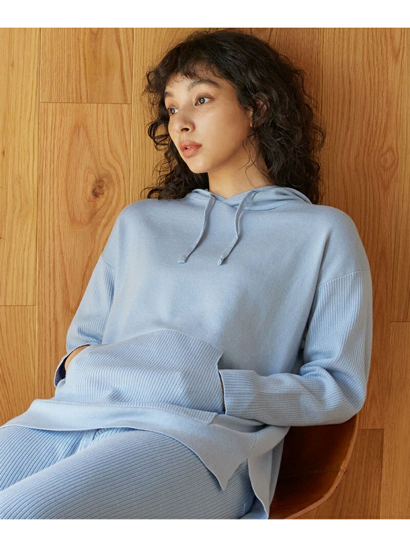 【楽天市場】【SALE／50%OFF】(W)リブニット*フーディ BAYFLOW ベイフロー トップス ニット ブルー ベージュ【RBA_E】[Rakuten Fashion]：BAYFLOW