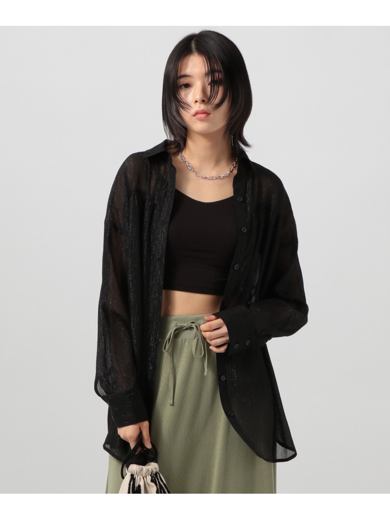 【楽天市場】【SALE／40%OFF】ラメシアーギャザーシャツ BAYFLOW ベイフロー トップス シャツ・ブラウス ブラック ピンク【RBA_E】[Rakuten Fashion]：BAYFLOW