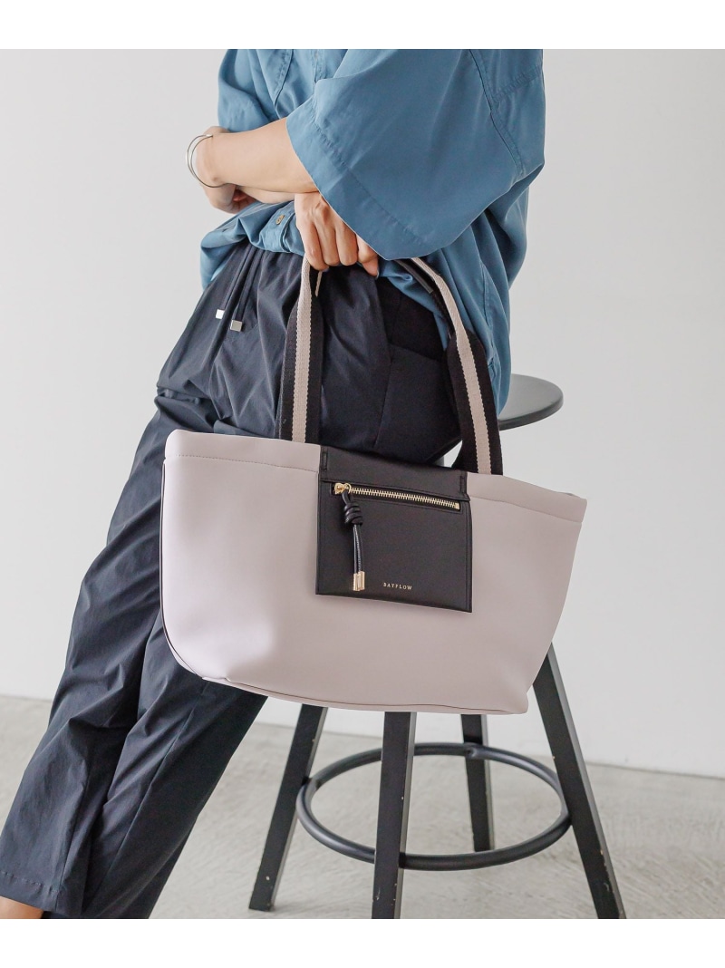 【楽天市場】≪予約≫[A4ファイルも入る]ポケット付きボンディングトートバッグ BAYFLOW ベイフロー バッグ トートバッグ ホワイト グレー ブラック【先行予約】*【送料無料 ...