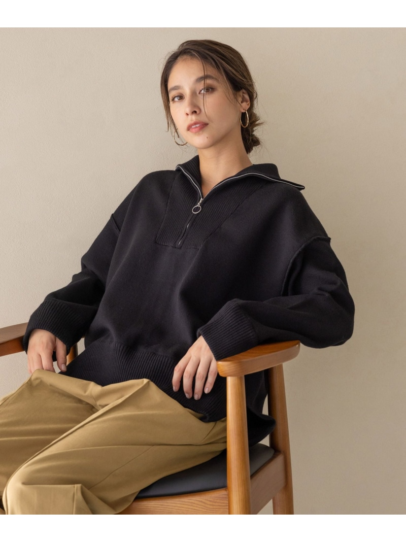 【楽天市場】【HEREIAM】ファインタッチZIPニット BAYFLOW ベイフロー トップス ニット ブルー ブラック ベージュ【送料無料】[Rakuten Fashion]：BAYFLOW