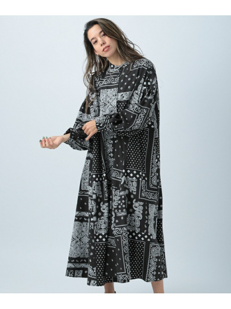 【楽天市場】【SALE／50%OFF】(W)ELEPHANTバンダナOP BAYFLOW ベイフロー ワンピース・ドレス ワンピース ブラック ...