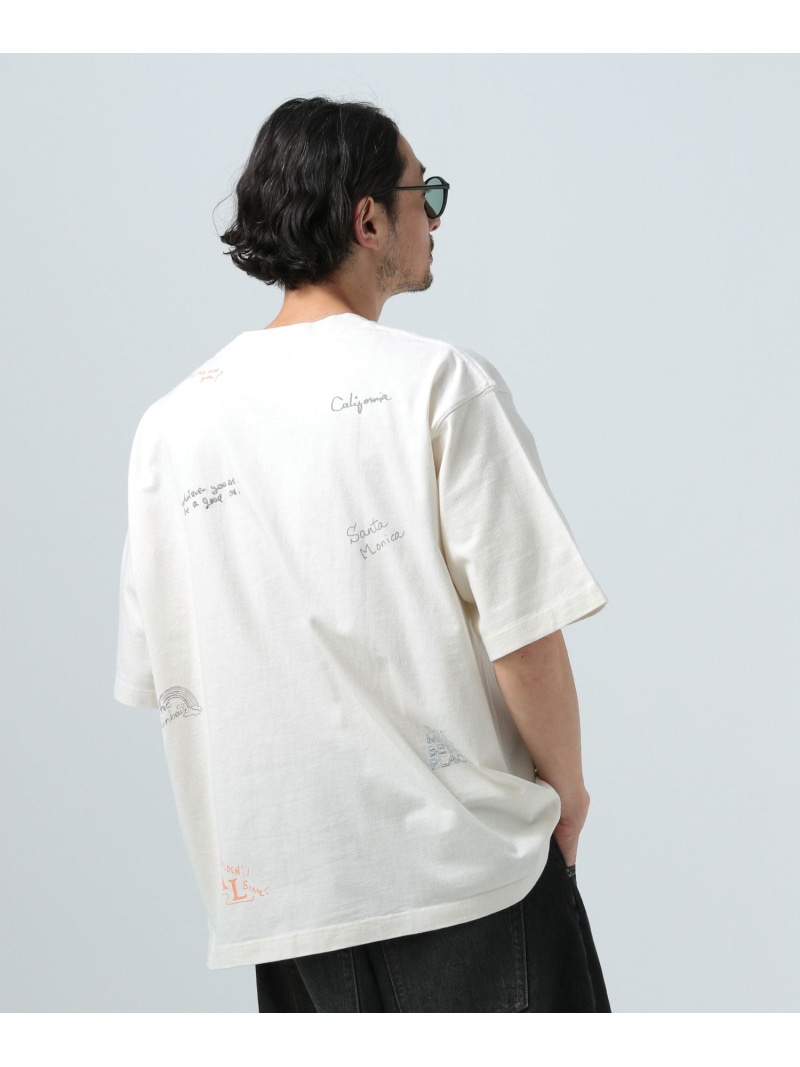 【楽天市場】[遊び心がかわいい]落書き半袖Tシャツ BAYFLOW ベイフロー トップス カットソー・Tシャツ ホワイト グレー ピンク【送料無料】[Rakuten Fashion]：BAYFLOW