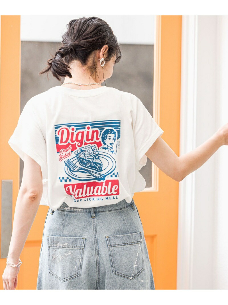 【楽天市場】【SALE／50%OFF】(W)FOODショートT BAYFLOW ベイフロー トップス カットソー・Tシャツ ホワイト グレー ブラウン ブルー【RBA_E】[Rakuten ...