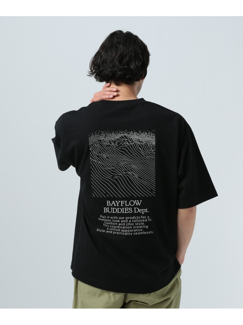 【楽天市場】【BUDDIES Dept.】バックプリントTシャツ[吸水速乾] BAYFLOW ベイフロー トップス カットソー・Tシャツ ブラック ホワイト【送料無料】[Rakuten ...