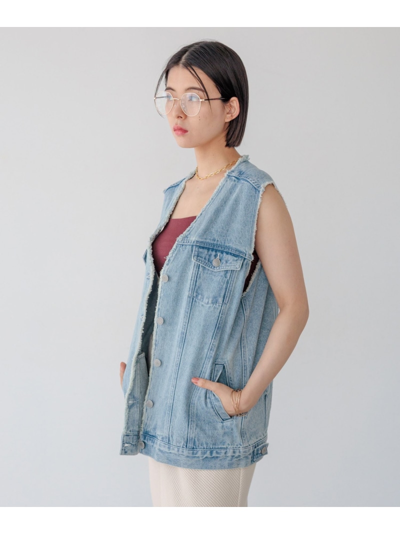 【楽天市場】[柔らかな生地でストレスフリー]デニムジレ BAYFLOW ベイフロー トップス ベスト・ジレ ブルー【送料無料】[Rakuten Fashion]：BAYFLOW