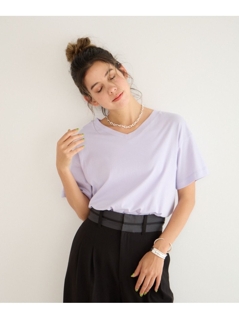 【楽天市場】【SALE／52%OFF】[滑らかな肌触り]VネックシルケットT BAYFLOW ベイフロー トップス カットソー・Tシャツ グレー ブラック ホワイト パープル ブルー【RBA ...