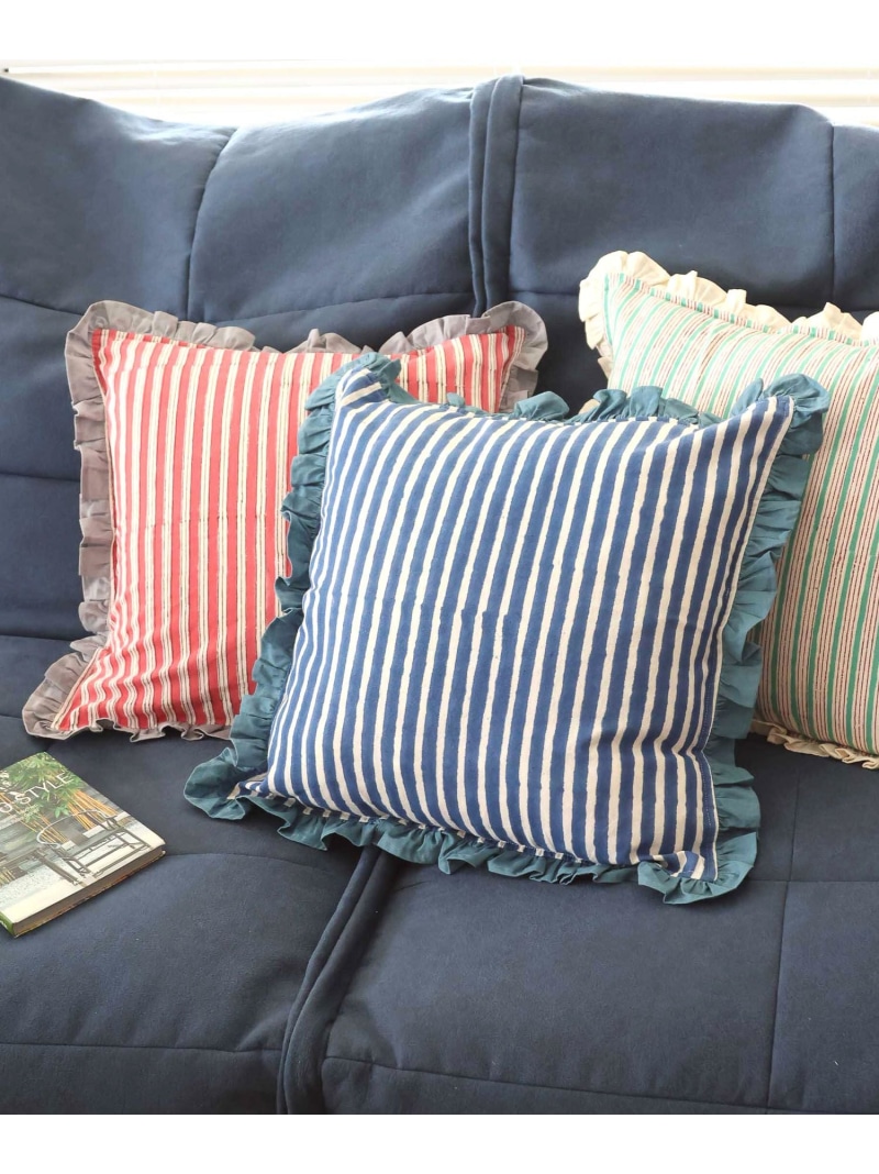 【楽天市場】【SALE／50%OFF】BFストライプクッションカバー52×52 BAYFLOW ベイフロー インテリア・生活雑貨 クッション・クッションカバー グリーン ピンク ブルー【RBA ...