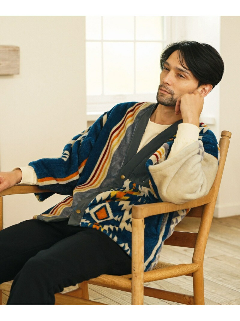 【楽天市場】(U)BFハンテンブランケット BAYFLOW ベイフロー ジャケット・アウター その他のジャケット・アウター ブラウン ブルー【送料無料】[Rakuten Fashion ...