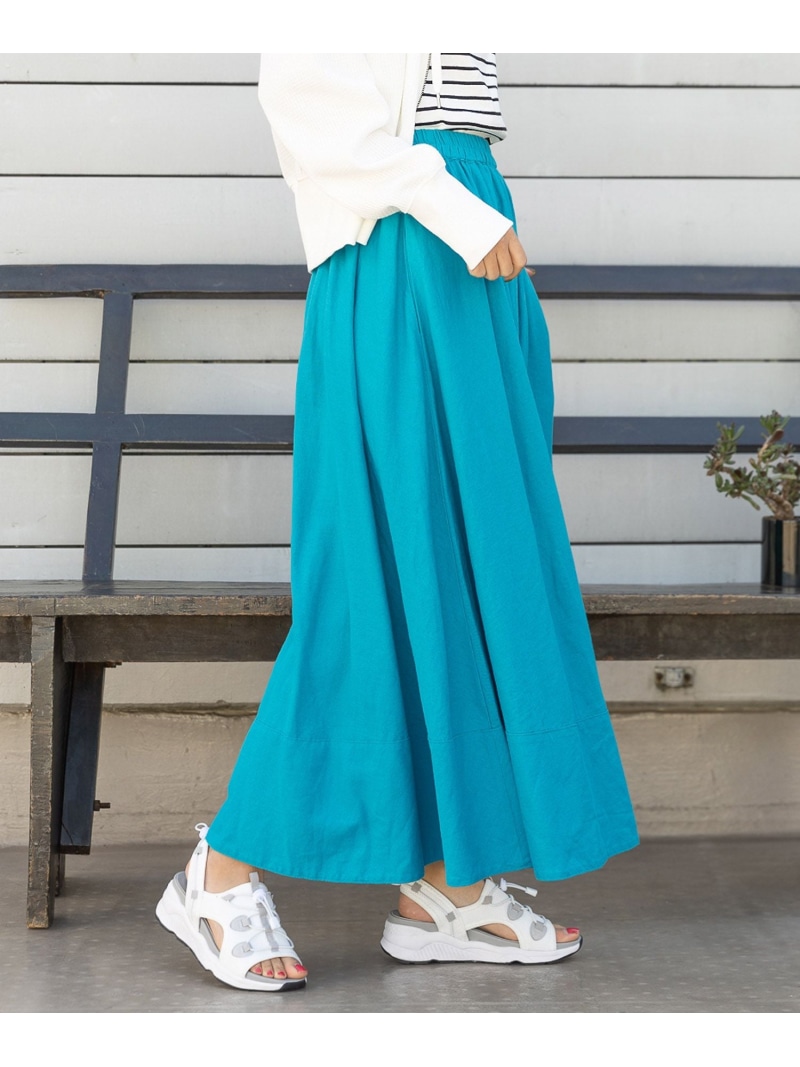 【楽天市場】【SALE／50%OFF】(W)リネンフレアーロングSK BAYFLOW ベイフロー スカート ロング・マキシスカート ブルー ベージュ ブラック【RBA_E】【送料無料 ...