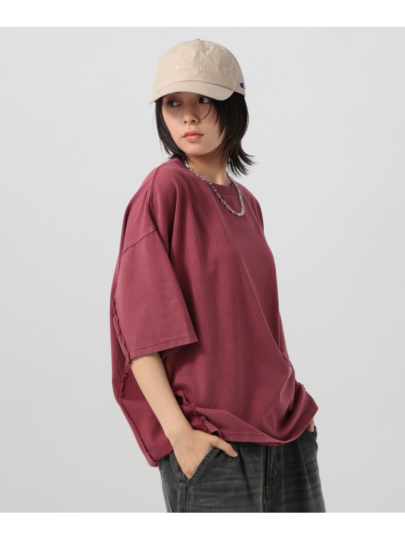 【楽天市場】[リメイク風Tシャツ]フリンジコンビフェードT BAYFLOW ベイフロー トップス カットソー・Tシャツ レッド グレー ベージュ【送料無料】[Rakuten Fashion ...