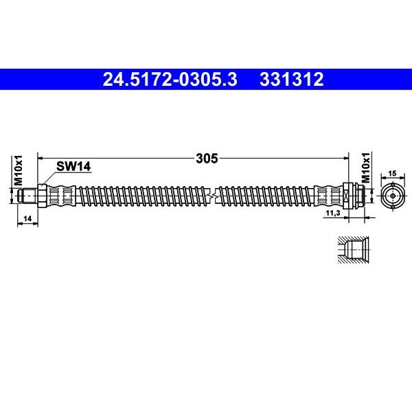 【楽天市場】ベンツ リア ブレーキホース 片側分 1本 W204 C207 X204 W220 C215 R230 等 2044200048 ...