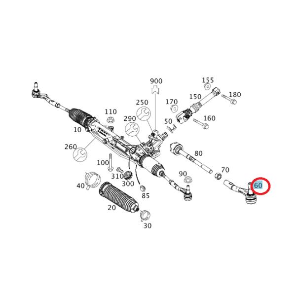【楽天市場】ベンツ タイロッドエンド 右側 C190 R190 W204 C207 R172 C197 等 2043301003 ...