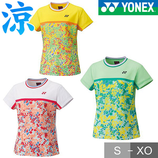 【楽天市場】ヨネックス テニス バドミントン ウィメンズゲームシャツ 女性用 レディース 半袖 Tシャツ テニスウェア 柄切り替え クール ...