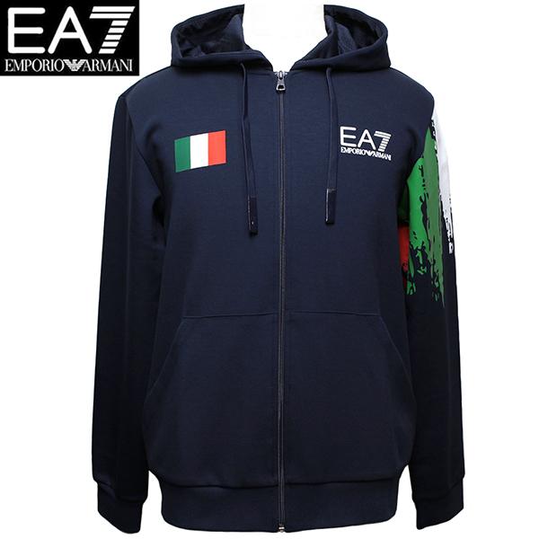 【楽天市場】【送料無料】 フード左部分に6cm台の割け目のため処分特価 EMPORIO ARMANI EA7 （エアセッテ）3DPM51 SWEAT SHIRT フルジップスウェットシャツ ...