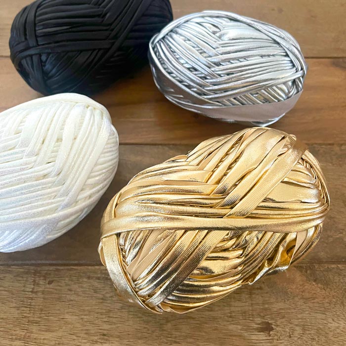 【楽天市場】メタリックヤーン-Iroha cord- 全4色【irohacord/イロハコード/ヤーン/Tシャツヤーン/編み物/ファブリック ...