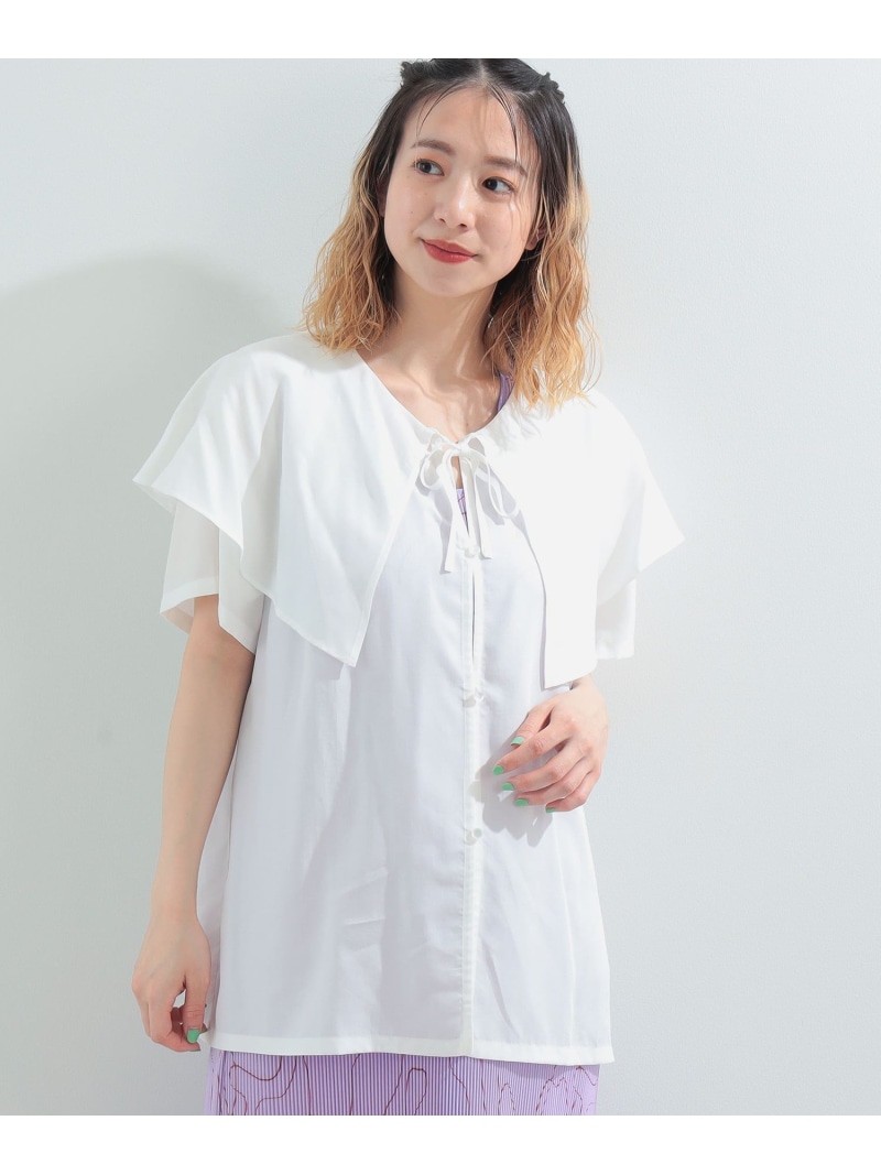【楽天市場】【SALE／50%OFF】Ray BEAMS / Big ケープカラー ブラウス Ray BEAMS ビームス アウトレット ...