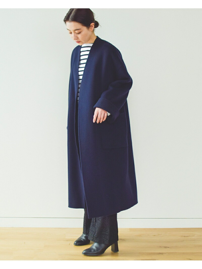 【楽天市場】【SALE／50%OFF】Demi-Luxe BEAMS / ラペルレス リバーコート Demi-Luxe BEAMS ビームス ...