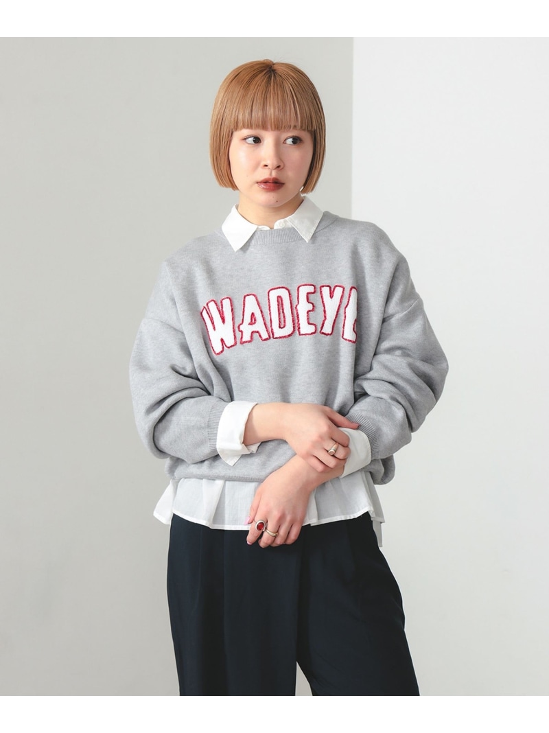 【楽天市場】【SALE／50%OFF】WADEYE ロゴ ニットプルオーバー 長袖 クルーネック レディース 春先 春まで着られる ゆったり ...