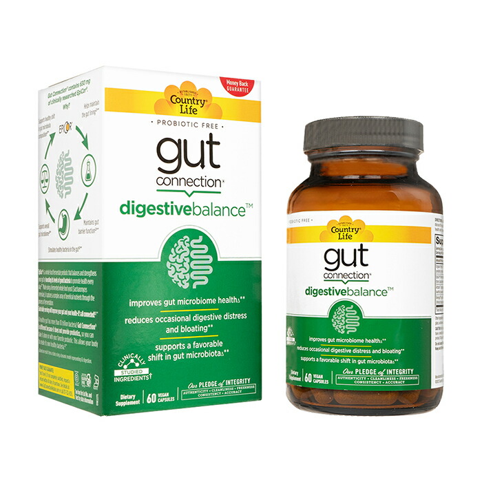 【楽天市場】【海外通販・正規品・日時指定不可】カントリーライフ ガットコネクションダイジェスティブバランス 60錠 1本 ...