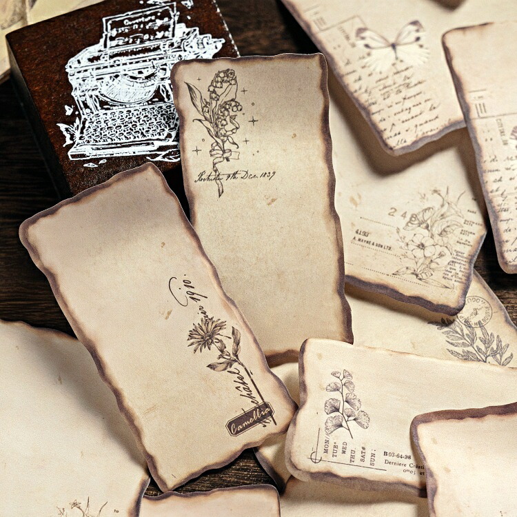 【楽天市場】即日出荷 ダイカットふせん レトロ 60枚 30枚 アンティーク ダメージ加工 おしゃれ 花柄 植物柄 大人 かわいい 型抜き 付箋 文具 フセン ダイカット付箋 便箋 メモパッド ...
