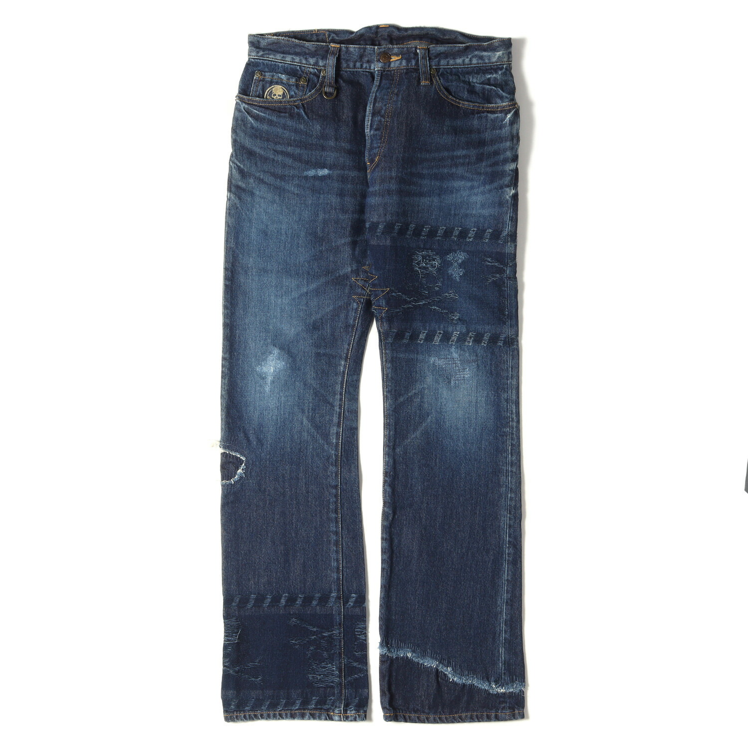 【楽天市場】mastermind JAPAN マスターマインドジャパン パンツ identity期 ダメージ リペア 加工 スカル ジャガード ...