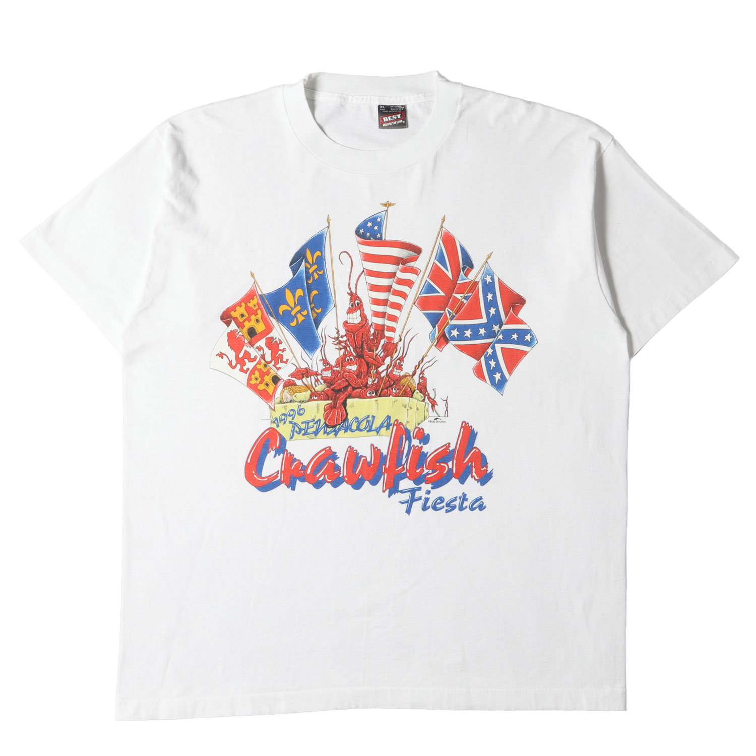 【楽天市場】90s Crawfish Fiesta 1996 スーベニア キャラクター クルーネック 半袖 Tシャツ 90年代 USA製 ...