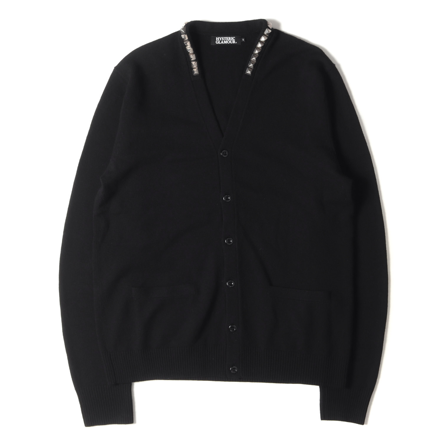 【楽天市場】HYSTERIC GLAMOUR ヒステリックグラマー カーディガン サイズ:L ピラミッドスタッズ ウール ニット カーディガン ...
