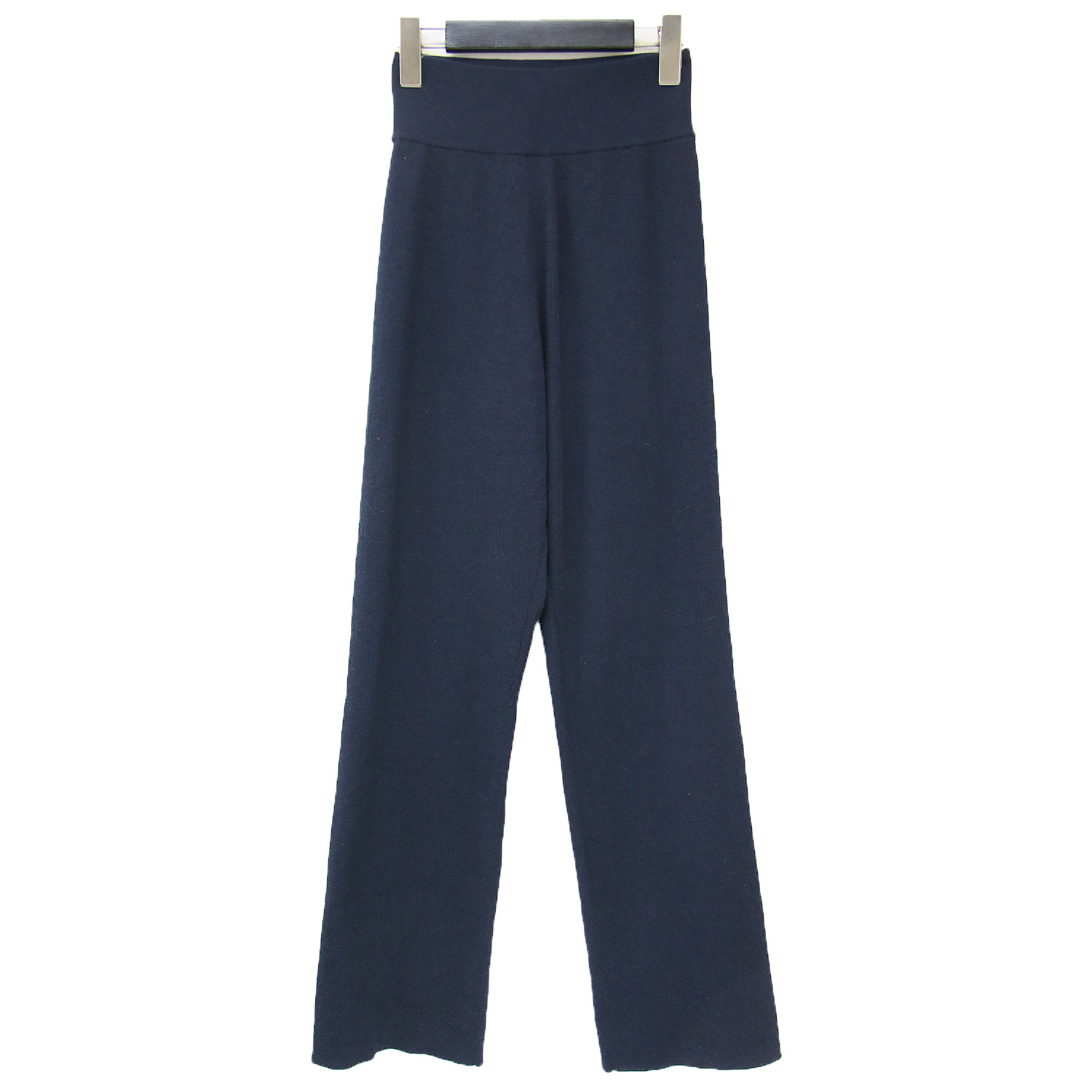 【楽天市場】IENA イエナ パンツ ニット ボトムス ズボン ネイビー 紺 FREE リブ ストレート フルレングス ウール シアー ...