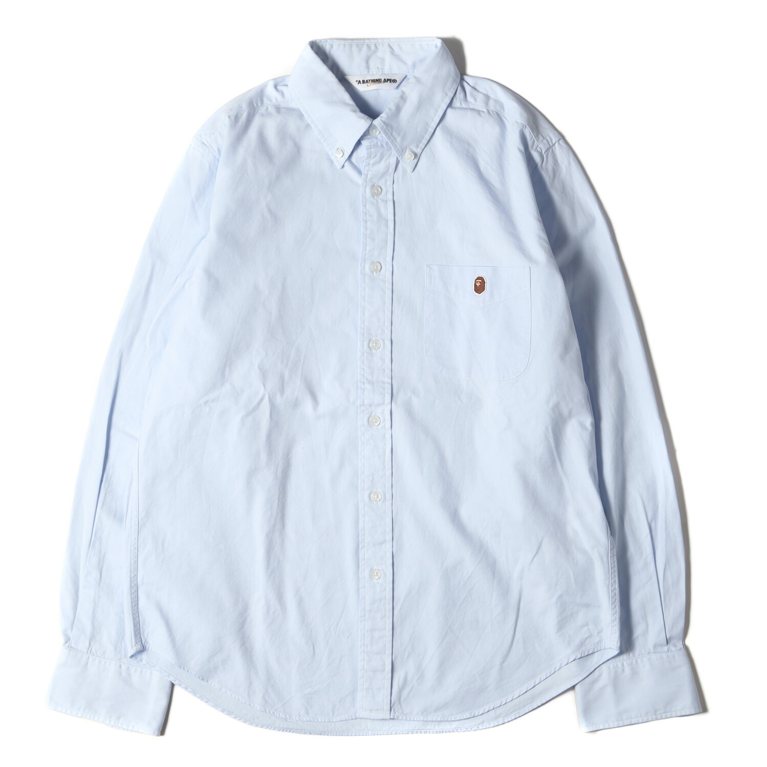 【楽天市場】A BATHING APE ア ベイシング エイプ シャツ サイズ:M オックスフォード ボタンダウン 長袖 シャツ ライトブルー ...