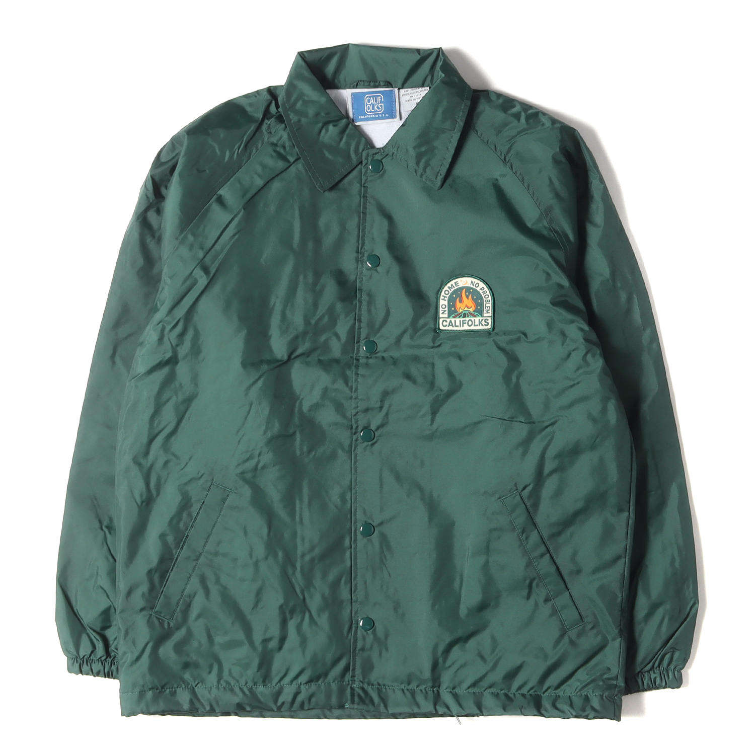 【楽天市場】CALIFOLKS カリフォークス ジャケット サイズ:M 21AW ロゴ ワッペン ナイロン コーチ ジャケット グリーン ...