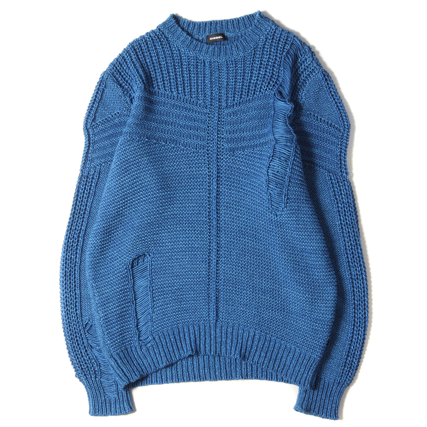 【楽天市場】DIESEL ディーゼル ニット サイズ:L ダメージ加工 メランジ ハイゲージ コットン アクリル ニット セーター トップス ...