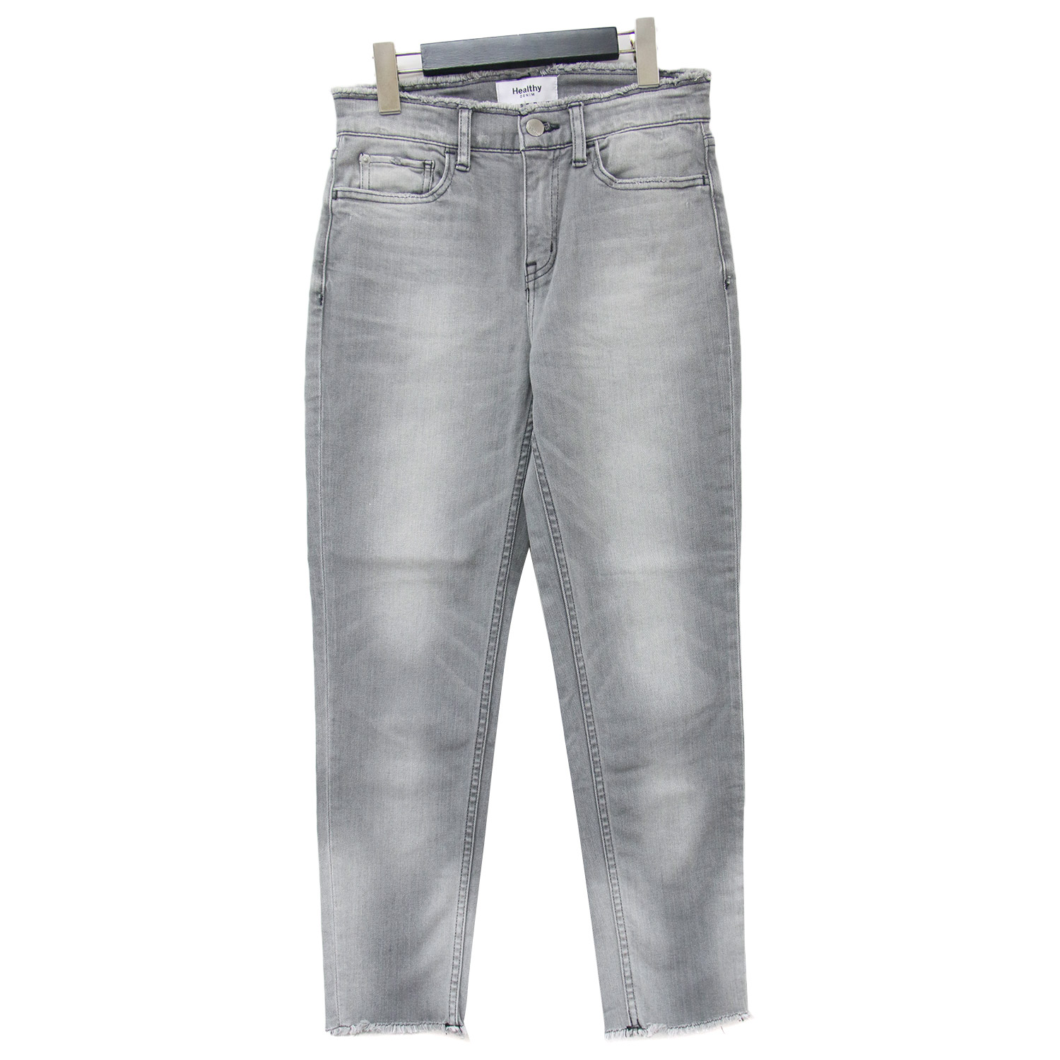 【楽天市場】Healthy Denim ヘルシーデニム デニム パンツ グレー 22 クロップド丈 テーパード フリンジ ストレッチ コットン ...