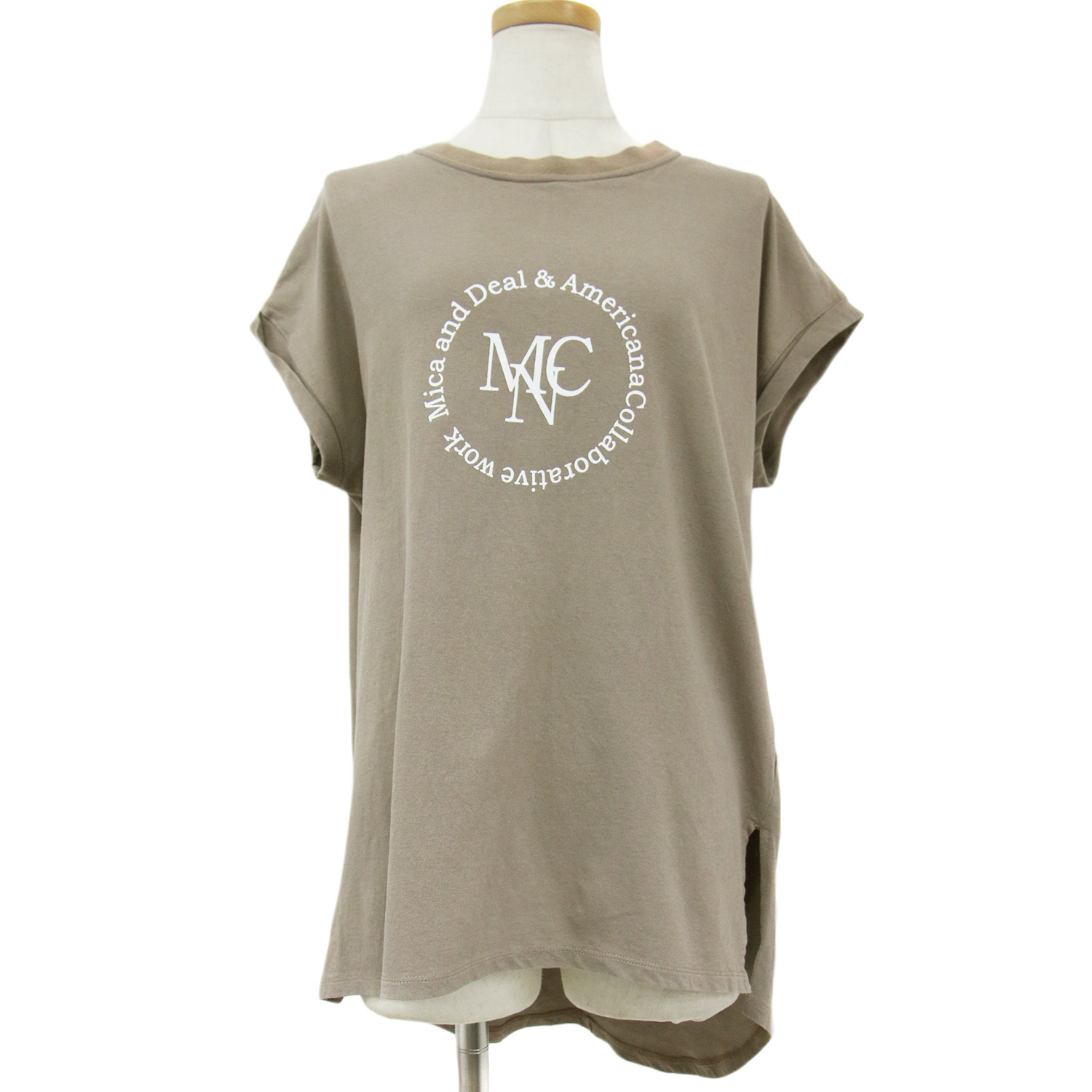 【楽天市場】MICANA マイカーナ AMERICANA MICA＆DEAL Tシャツ ベージュ サイズ:FREE 半袖 フレンチスリーブ ...