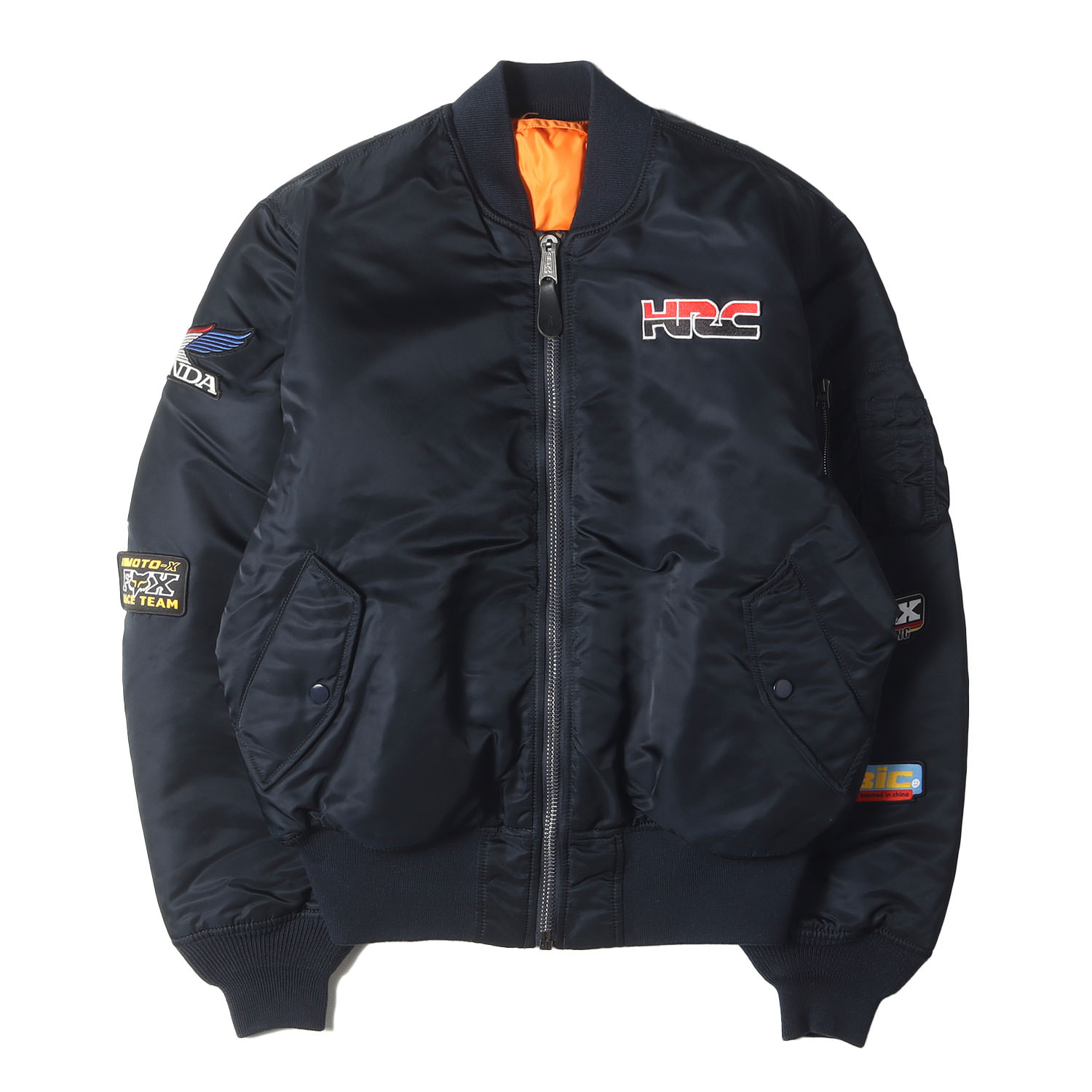 【楽天市場】ALPHA アルファ ジャケット サイズ:L / セルフワッペンカスタム MA-1 フライトジャケット / ネイビー 紺 ...