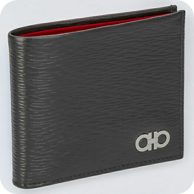 【楽天市場】フェラガモ 二つ折り財布 メンズ ブランド Ferragamo 66A063CALF NR RF 685 956 ブラック/レッド ...