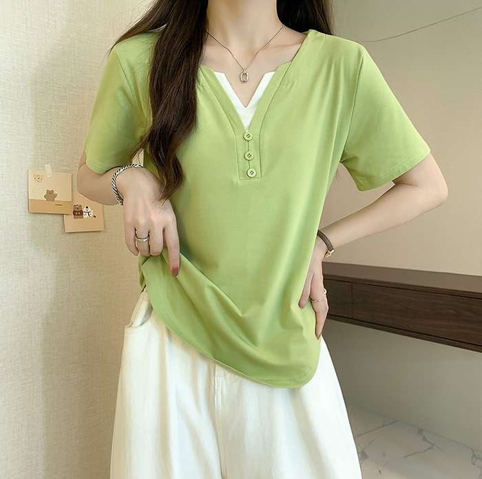 【楽天市場】予約商品 大きいサイズ レディース tシャツ 半袖 V根来 シンプル ボタン 大人 30代 40代 50代：大きいサイズ専門店 ...