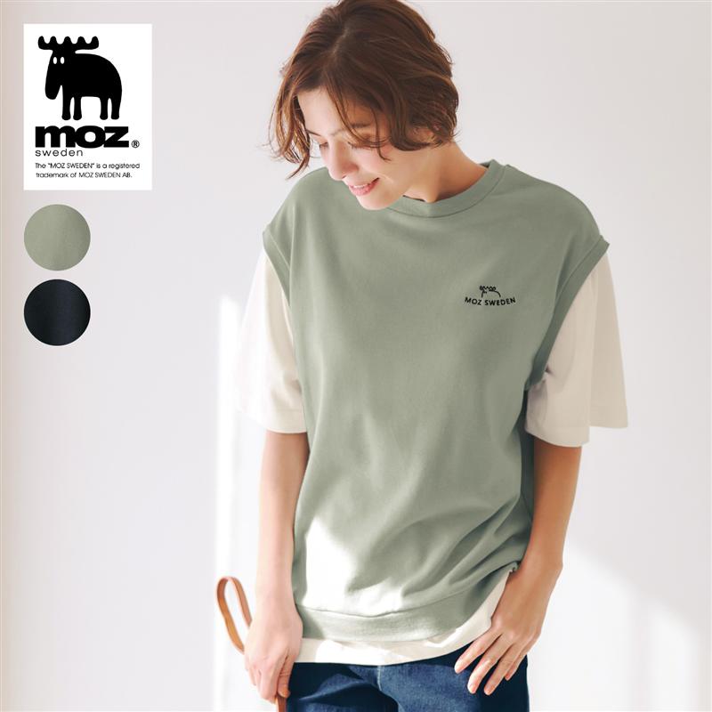 【楽天市場】【ベルメゾン】 モズ/moz 【moz】刺繍入り裏毛レイヤード風カットソー ミントグリーン LL 3L レディース 女性 トップス カーディガン 羽織 レディーストップス ...